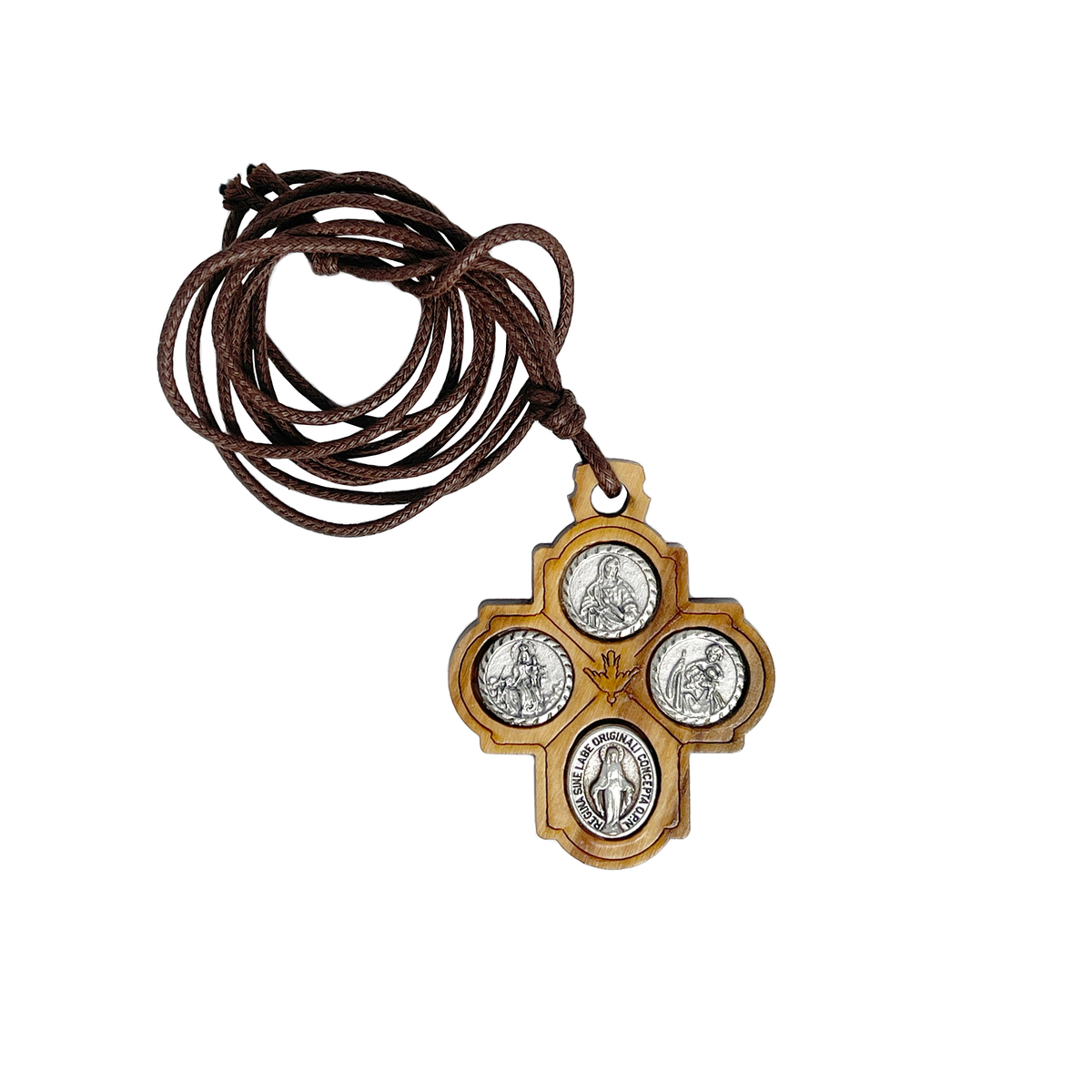 7-WAY MEDAL OLIVE WOOD ROPE PENDANT – Alphonsus Liguori Gift Shop