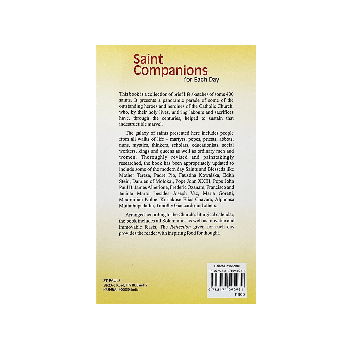 SAINT COMPANIONS FOR EACH DAY – Alphonsus Liguori Gift Shop
